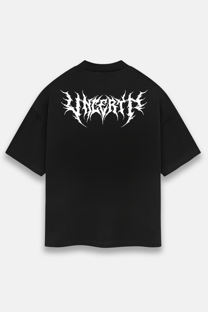 UC024 Conquer Oversized Tee - Black | Uncertn