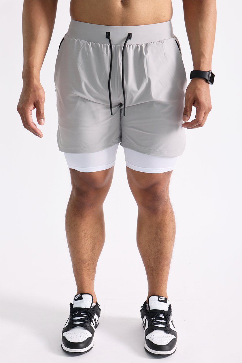 Uncertn Arrival Compression Shorts - Light Grey